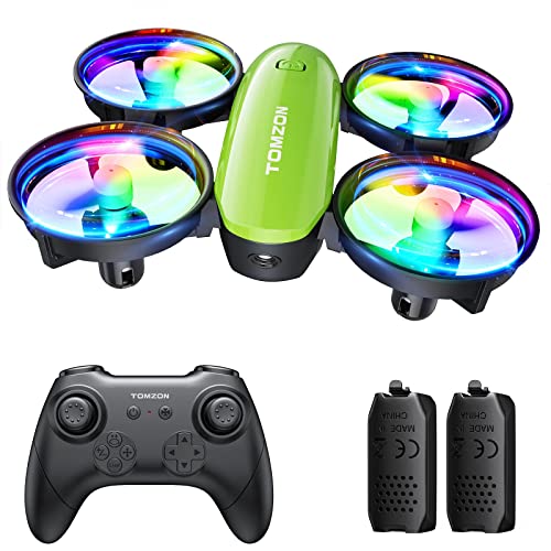 Tomzon A23 Mini Drone for Kids with LEDs, Kids Drone with High Speed Rotation, Throw to Go and 3D Flip, Toy Drone with Circle Fly, Headless Mode, 3 Speeds, 2 Batteries