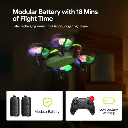 Tomzon A23 Mini Drone for Kids with LEDs, Kids Drone with High Speed Rotation, Throw to Go and 3D Flip, Toy Drone with Circle Fly, Headless Mode, 3 Speeds, 2 Batteries