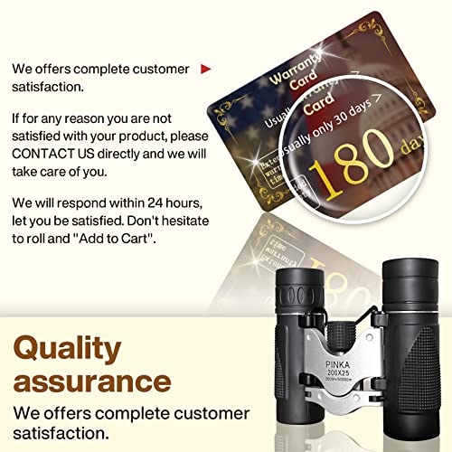 200x25 High Power Compact Binoculars with Clear Low Light Vision, Large Eyepiece Waterproof Binocular for Adults Kids, High Power Easy Focus Binoculars for Bird Watching, Outdoor, Hunting