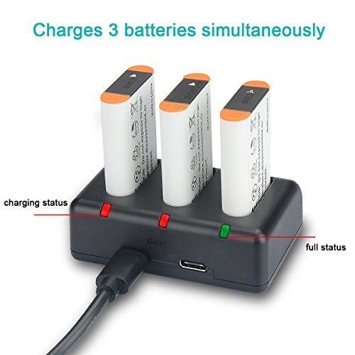 NP-BX1 Newmowa Replacement Battery (3-Pack) and 3-Channel USB Charger Set for Sony NP-BX1 and Sony DSC-RX100,DSC-RX100 II,DSC-RX100M II,DSC-RX100 III,DSC-RX100 IV,DSC-RX100 V/VII,ZV-1