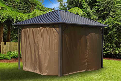 Gazebo Privacy Curtains Screen 4-Panels Universal Replacement for Patio, Outdoor Canopy, Garden and Backyard (Only Curtains) (12'x12')