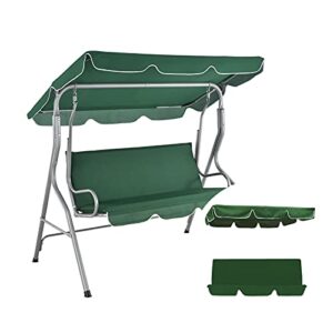 swing canopy replacement cover & swing seat cover, 3 seater outdoor swing seat cover replacement top cover for garden patio, patio swing cover set waterproof,green,195x125x15cm/77x49x6”