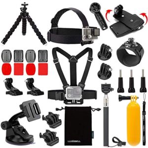 luxebell accessories kit for akaso ek5000 ek7000 4k wifi action camera gopro hero 11 10 9 8 7 6 5/session 5/hero 4/3+/3/2/1 max fusion sj4000 sj5000