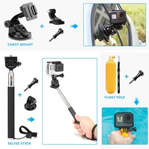 Luxebell Accessories Kit for AKASO EK5000 EK7000 4K WiFi Action Camera GoPro Hero 11 10 9 8 7 6 5/Session 5/Hero 4/3+/3/2/1 Max Fusion SJ4000 SJ5000