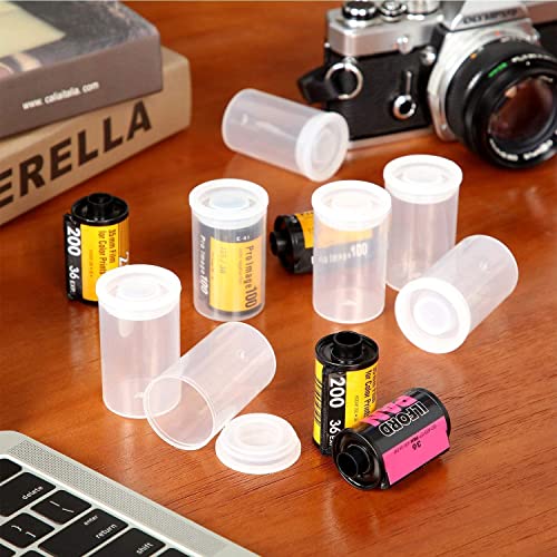 35mm Caliber Plastic Film Canisters-20pc (Clear)