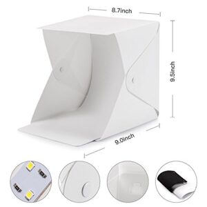 Depthlan Folding Photo Studio Kit Box with LED Light for Photographing Shooting Tent for Small Size Itens