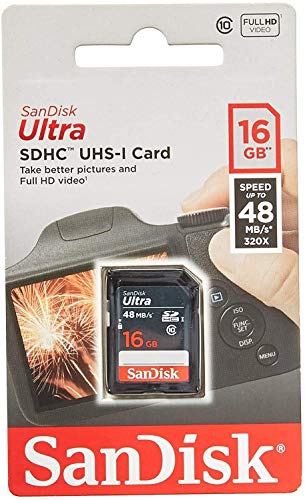 5 Pack - SanDisk Ultra 16GB SD SDHC Memory Flash Card UHS-I Class 10 Read Speed up to 48MB/s 320X SDSDUNB-016G-GN3IN Wholesale Lot + (5 Cases)