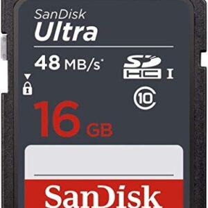 5 Pack - SanDisk Ultra 16GB SD SDHC Memory Flash Card UHS-I Class 10 Read Speed up to 48MB/s 320X SDSDUNB-016G-GN3IN Wholesale Lot + (5 Cases)