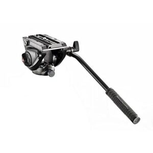 manfrotto mvh500ah, lightweight fluid video head with flat base, sliding plate for rapid camera connection, supports multiple tripods