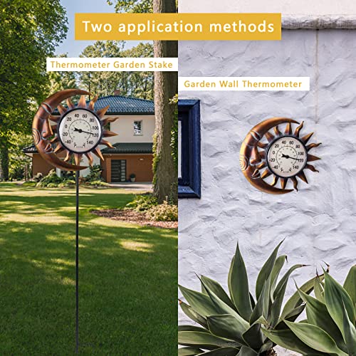 Outdoor Thermometer Decorative Garden Stakes Thermometer Metal Garden Decor for Lawn Yard Pathway Patio Decorations