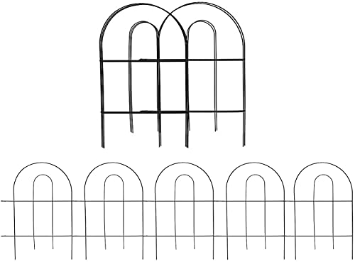 YOUKOOD 18 Inch Decorative Garden Fence 18 in x 13 in, Landscape Panel, Folding Patio Fences Flower Bed Pet Barrier Section Panel Decorative Fence, Animal Barrier for Outdoor Garden Fence (Pack of 5)