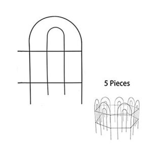 YOUKOOD 18 Inch Decorative Garden Fence 18 in x 13 in, Landscape Panel, Folding Patio Fences Flower Bed Pet Barrier Section Panel Decorative Fence, Animal Barrier for Outdoor Garden Fence (Pack of 5)