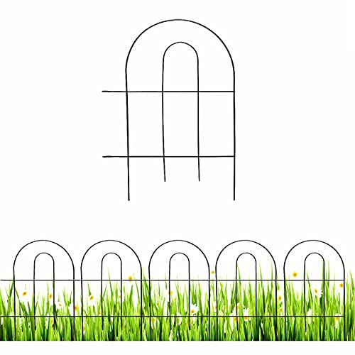 YOUKOOD 18 Inch Decorative Garden Fence 18 in x 13 in, Landscape Panel, Folding Patio Fences Flower Bed Pet Barrier Section Panel Decorative Fence, Animal Barrier for Outdoor Garden Fence (Pack of 5)