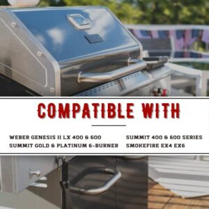 50 Pack Grease Drip Pan Liners | Compatible with Weber Genesis II LX 400 & 600, Summit 400 & 600 Gold & Platinum 6-burner Series, SmokeFire EX4, EX6 | Disposable Aluminum BBQ Drip Tray | 11 x 5 Inch