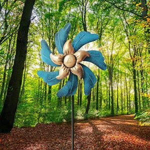 rtwaw wind spinner outdoor garden decor kinetic wind sculpture metal windmill for outdoor yard patio lawn garden decor