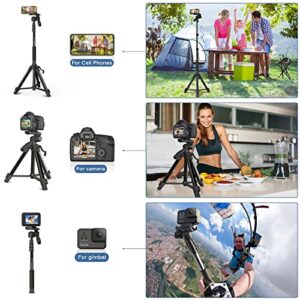 Camera Tripod 69 Inch, Patented 3-Way Swivel Portable Phone Tripod Professional Aluminum Alloy Travel Phone Camera Stand Monopod for Canon Nikon GoPro DSLR, DV Video Camcorder, Smartphone