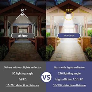 TOPUSER Solar Outdoor Lights,3 Modes Solar Flame Wall Light with Waterproof Motion Sensor Lights Solar Motion Lights for Yard Pathway Patio Garden Porch Backyards