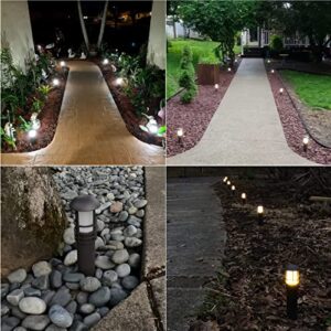 Malibu Aged Iron Collection LED Bollard Pathway Light Low Voltage Landscape Lighting Outdoor Bollard Lights for Lawn Patio Yard Walkway Driveway Pathway Garden Landscape, 8 Pack 8400-4320-08, Black