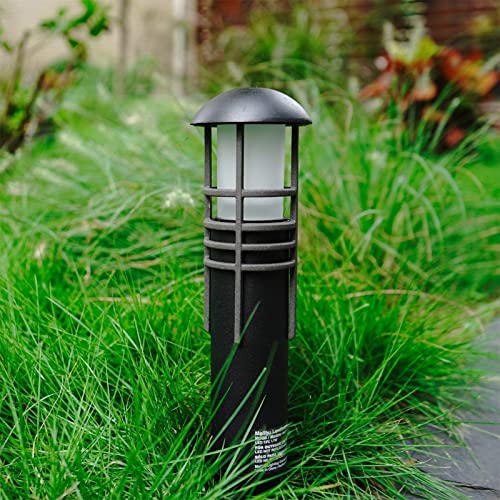 Malibu Aged Iron Collection LED Bollard Pathway Light Low Voltage Landscape Lighting Outdoor Bollard Lights for Lawn Patio Yard Walkway Driveway Pathway Garden Landscape, 8 Pack 8400-4320-08, Black