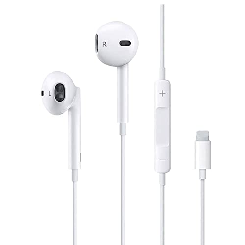 Kacul Light^ing Wired Earbuds Headphones Earphone Built-in Microphone & Volume Control Compatible with 14/13/12/11 Pro Max Xs/XR/X/7/8 Plus, White