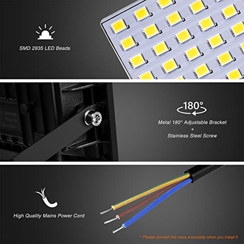 Hemousy Motion Sensor Flood Lights Outdoor,10W 1000LM Super Bright Induction LED Lamp,3000K Warm White LED Sensor Light,IP66 Waterproof Security Light for Garden,Garage,Porch,Yard