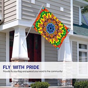 Hippie Pattern Flag 3x5 Ft Outdoor Decorative Banner Outside Hanging Standard Flag for Yard Garden Lawn Holiday