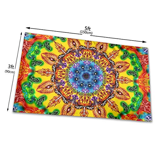 Hippie Pattern Flag 3x5 Ft Outdoor Decorative Banner Outside Hanging Standard Flag for Yard Garden Lawn Holiday