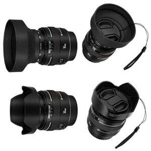 Veatree 58mm Lens Hood Set for Canon EOS 77D 80D 90D Rebel T8i T7 T7i T6i T6s T6 SL2 SL3 DSLR Cameras with EF-S 18-55mm F3.5-5.6 is STM & EF-S 18-55mm F4-5.6 is STM & RF 24-50mm, Replace Canon EW-63C