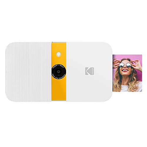 KODAK Smile Instant Print Digital Camera – Slide-Open 10MP Camera w/2x3 ZINK Printer (White/ Yellow)