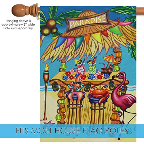 Toland Home Garden Tiki Beach Bar 28 x 40-Inch Decorative USA-Produced House Flag