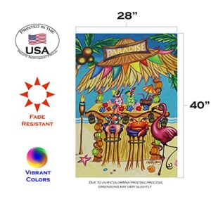 Toland Home Garden Tiki Beach Bar 28 x 40-Inch Decorative USA-Produced House Flag