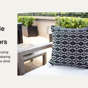 Palm and Porch - Boho Outdoor Pillow Covers - 20x20 Set of 2 - Woven Water Resistant Outdoor Pillows for Patio Furniture - Black and White Outdoor Pillows with Tassels