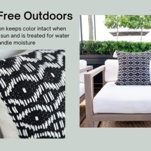 Palm and Porch - Boho Outdoor Pillow Covers - 20x20 Set of 2 - Woven Water Resistant Outdoor Pillows for Patio Furniture - Black and White Outdoor Pillows with Tassels