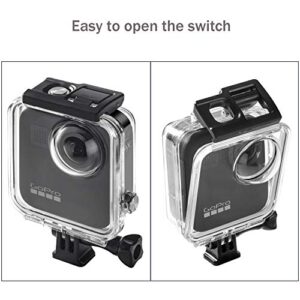 Waterproof Housing Case for Gopro Max Action Camera, Underwater Diving Protective Shell 30M with Bracket Accessories