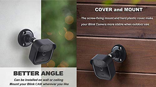 All-New Blink Outdoor Camera Wall Mount, 360° Adjustable Mount and Weather Proof Protective Housing with Blink Sync Module Outlet Mount for Blink Outdoor Security Camera System (Black, 5 Pack)