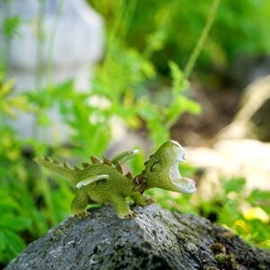 Top Collection 4413 Miniature Fairy Garden & Terrarium Mini Dragon Roaring Statue, Small, Green