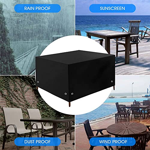 NEVERLAND Patio Furniture Set Cover Outdoor Rectangular Table Covers 420D Oxford Patio Table and Chair Covers UV Resistant Waterproof 67" L x 37" W x 27.5" H