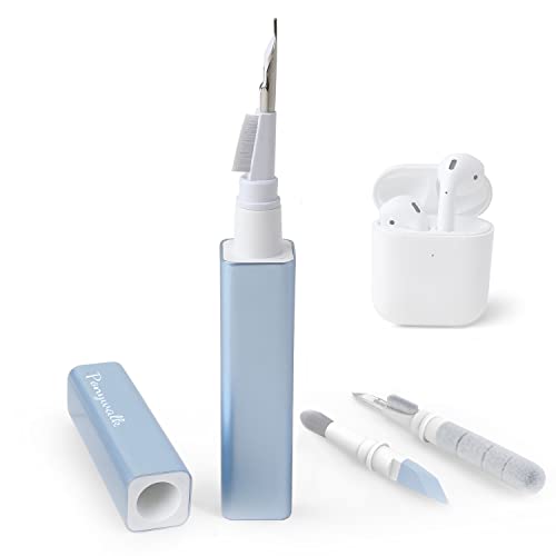 Ponywalk Cleaner Kit for Airpods, Decompression Design Aluminum 5 in 1 Cleaning Kit, for Airpods, for iPhone, for Camera, for Lego, for VR (Blue)