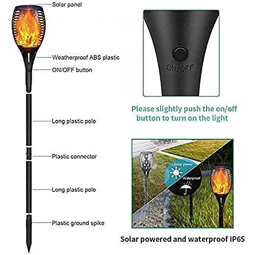 Upgraded Solar Torch Lights,YoungPower Waterproof Flickering Flames Solar Lights Outdoor Landscape Decoration Lighting Dusk to Dawn Auto On/Off Security Light for Garden Patio Deck Yard Driveway,1Pack