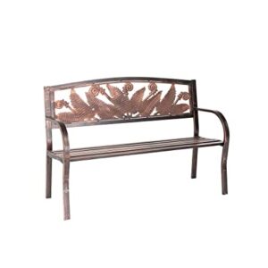 Plow and Hearth Fern Fronds Metal Garden Bench