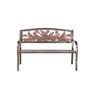 Plow and Hearth Fern Fronds Metal Garden Bench