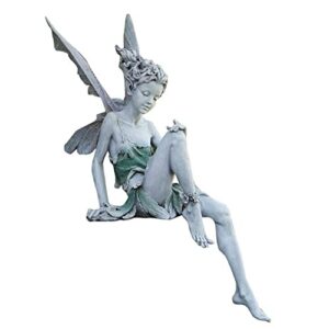 fairy decorations for garden,flower fairy statue decoration garden ornament,outdoor children’s garden decoration sculpture craft,fairy decor for home (white)