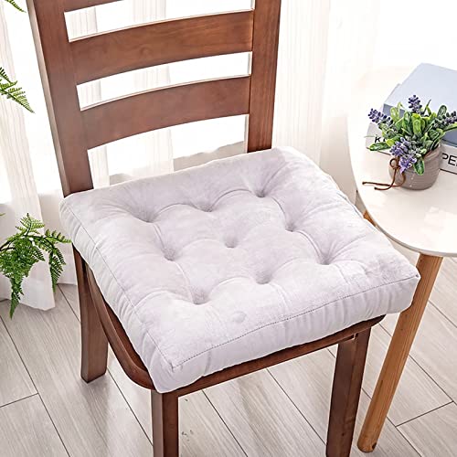 ETULLE Dining Room Chair Pads Set of 4, 20x20 Outdoor Square Seat Cushions for Patio Furniture, Chair Cushions for Dining Chairs 4 Pack Comfort Thick Padding, Anti-Deformation and Durable White