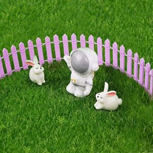 4PCS 35Inch Long Miniature Fairy Garden Fence Mini Wood Picket Ornament Fence for Dollhouse Home Garden Plant Pot Christmas Tree Decorations for Adult - Light Purple