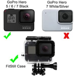 FitStill Double Lock Waterproof Housing for GoPro Hero 2018/7/6/5 Black, Protective 45m Underwater Dive Case Shell with Bracket Accessories for Go Pro Hero7 Hero6 Hero5 Action Camera