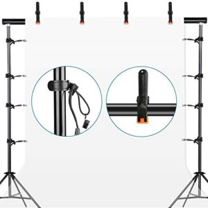 Lidlife 16 Clips Include 8 Heavy Duty Spring Clips, 8 Backdrop Background Clip Holders, Adjustable Elastic Nylon Photo Clips, for Photography and Video Studio Shooting