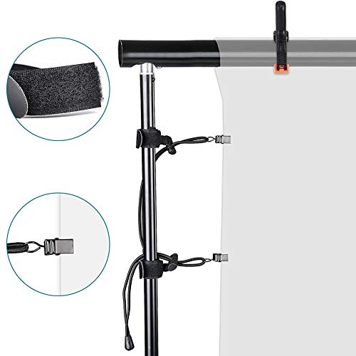 Lidlife 16 Clips Include 8 Heavy Duty Spring Clips, 8 Backdrop Background Clip Holders, Adjustable Elastic Nylon Photo Clips, for Photography and Video Studio Shooting