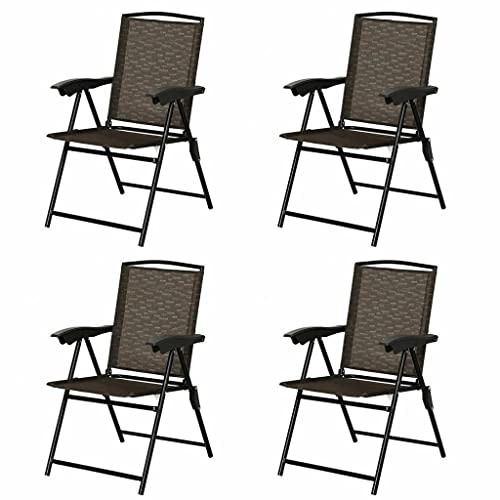 DLOETT 4 Pieces Folding Hanging Chair Steel armrests Patio Garden Camping Adjustable backrest