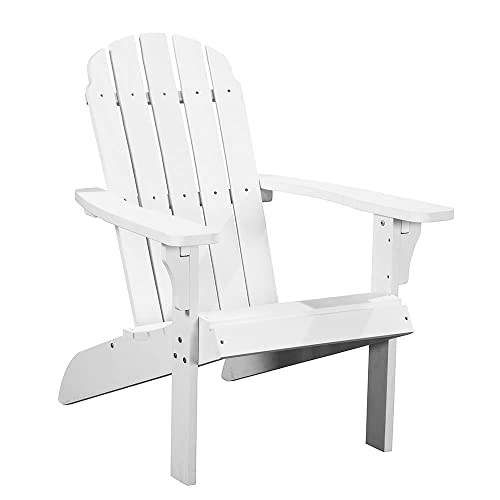 Vobelta Adirondack Chair, Premium Poly Lumber, Heavy Duty, Weatherproof, Recyclable Plastic, Outdoor Garden Patio Poolside Adirondack Chairs, Classic Collection (White)