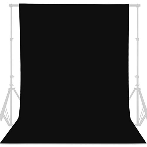 GFCC 8FTX10FT Black Backdrop Background for Photography Photo Booth Backdrop for Photoshoot Background Screen Video Recording Parties Curtain